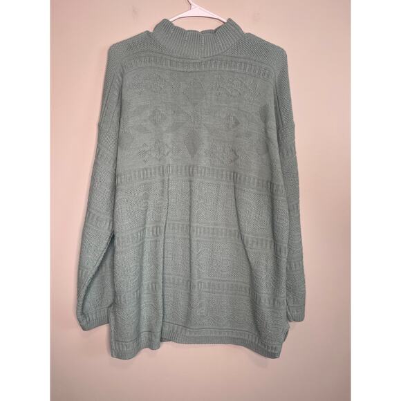 Spunky | Sweaters | 98s Spunky Dusty Blue Boxy Snowflake Nordic Fair ...
